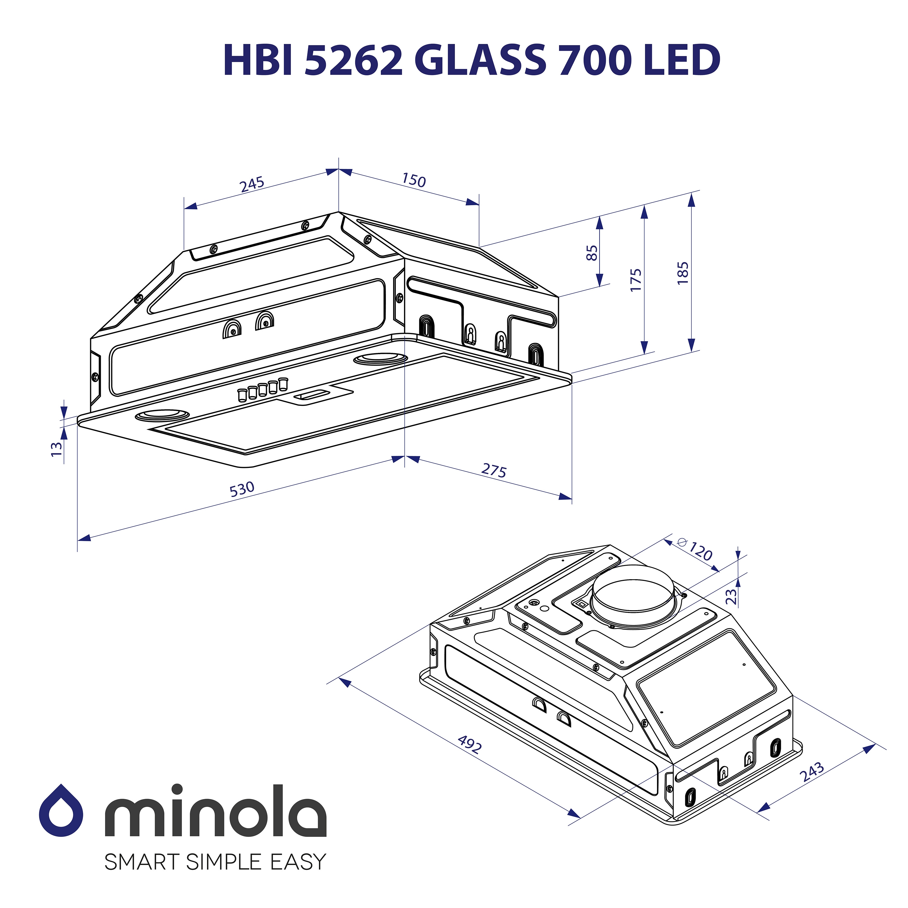 Ефективна витяжка Minola HBI 5262 GR GLASS 700 LED - ідеальне рішення ...